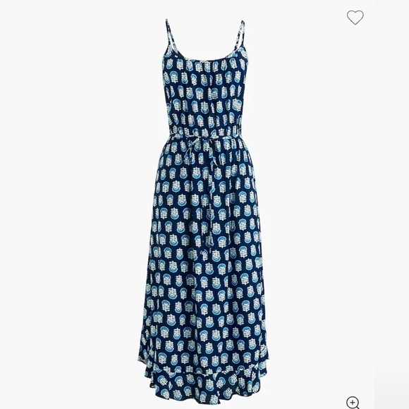 J. Crew | Dresses | J Crew Ruffle Midi Dress With Curved Hem Size 6 ...